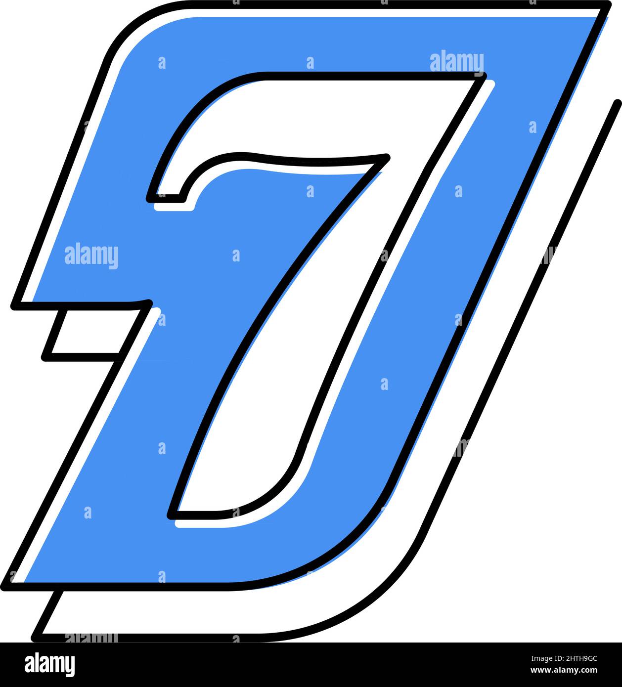 seventh number color icon vector illustration Stock Vector Image & Art ...