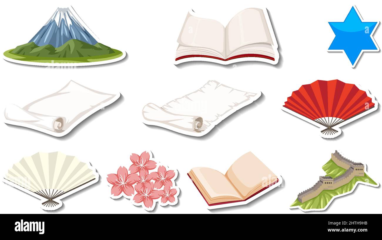 Set of different traditional objects illustration Stock Vector Image ...