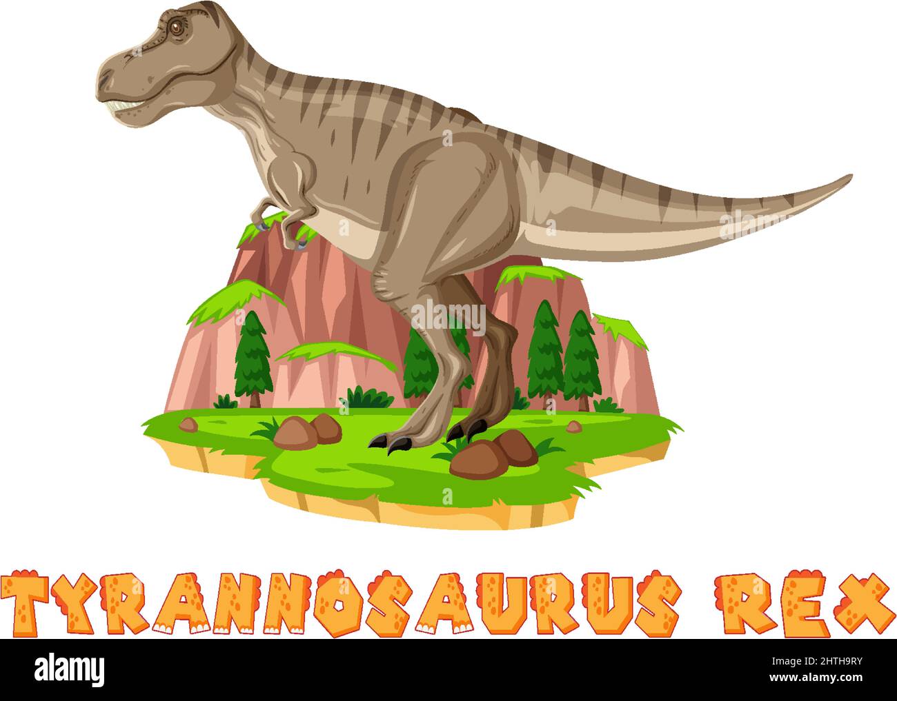 Tyrannosaurus Rex on the island illustration Stock Vector Image & Art ...