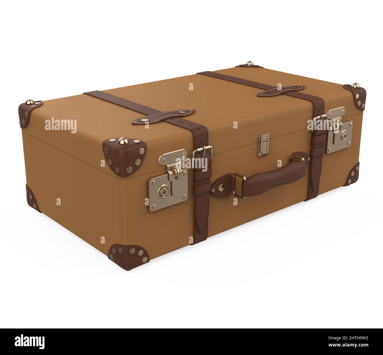Old Vintage Leather Suitcase Stock Photo - Alamy