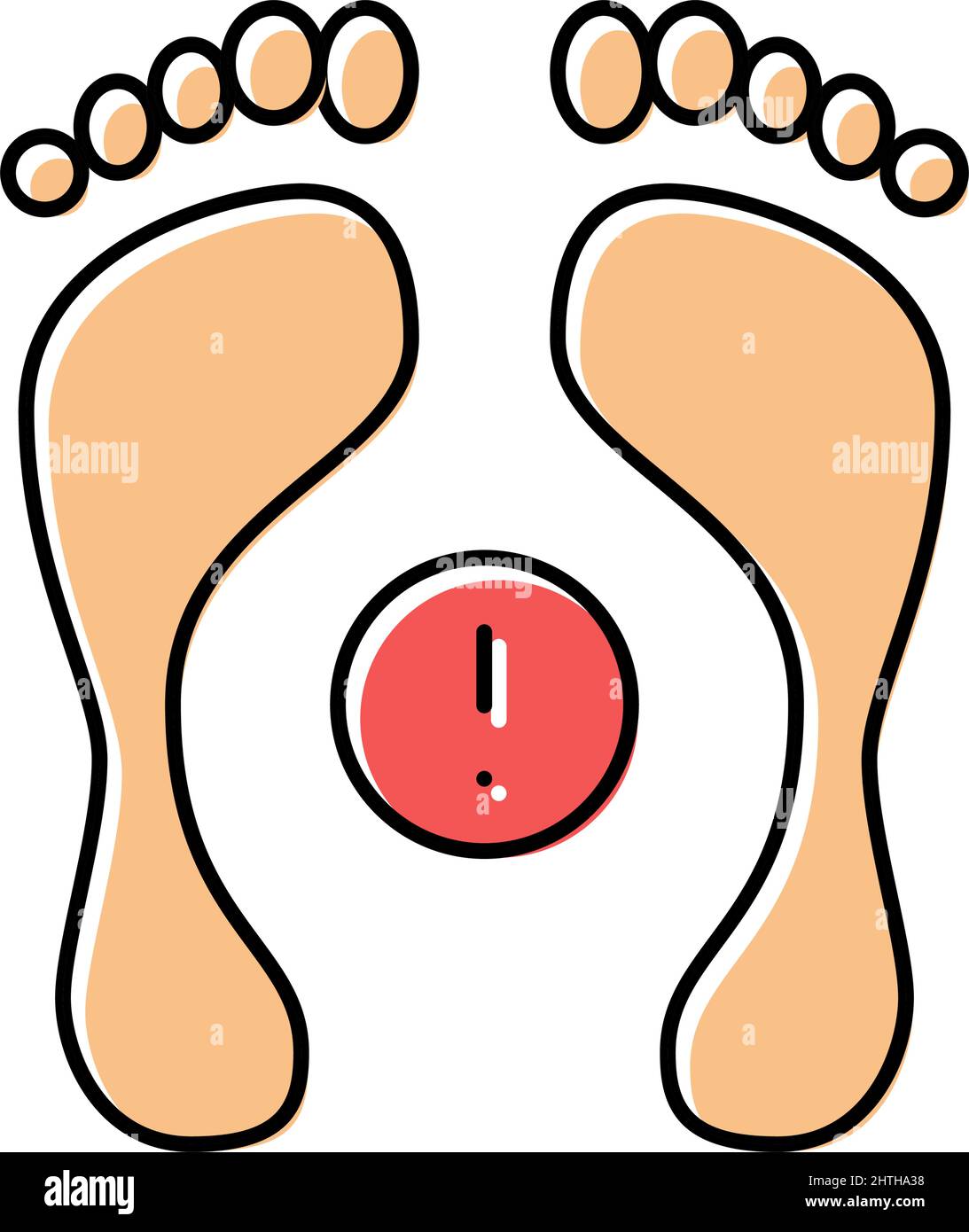 postural deformity feet color icon vector illustration Stock Vector ...