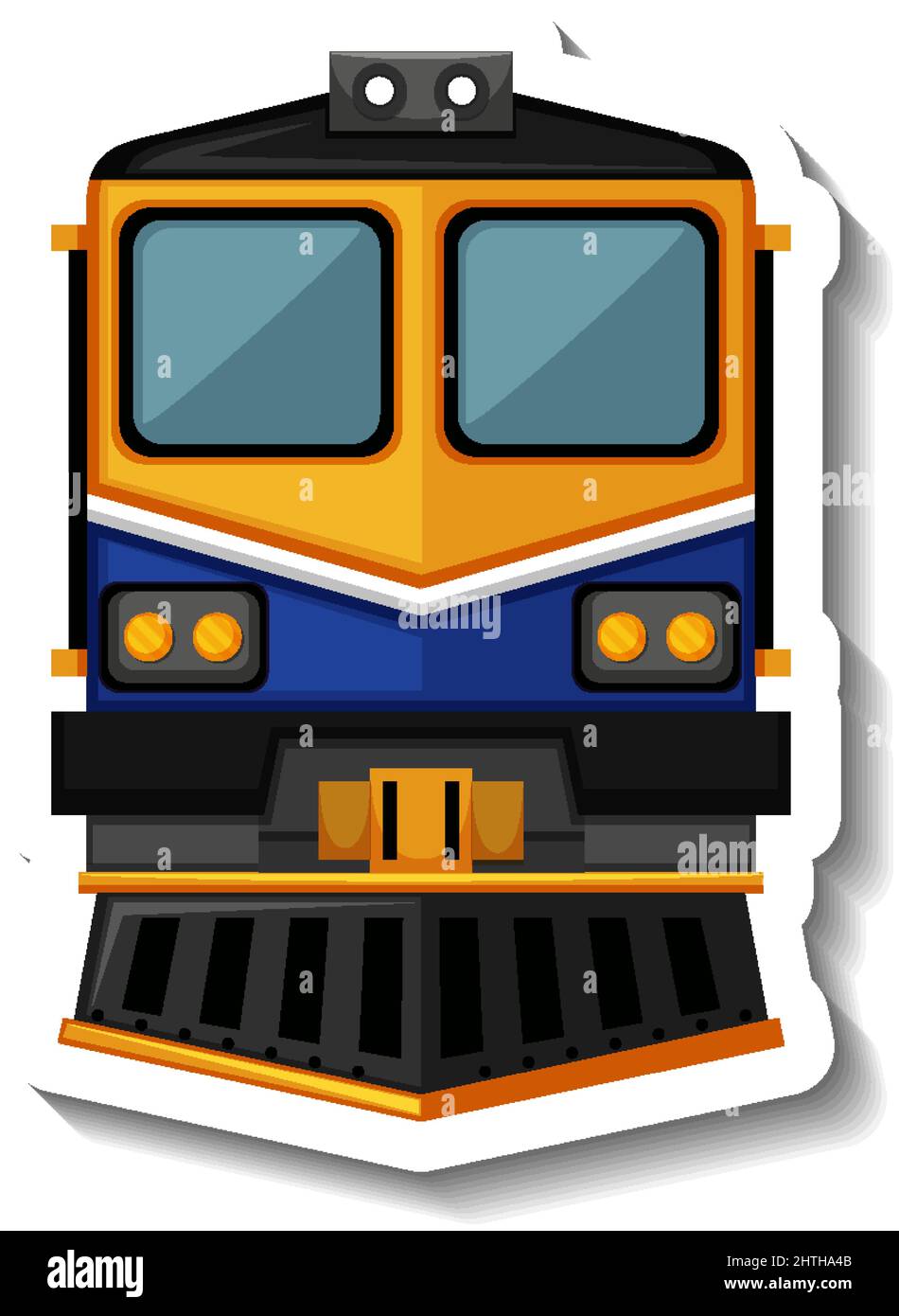 Front of diesel locomotive in cartoon style illustration Stock Vector ...