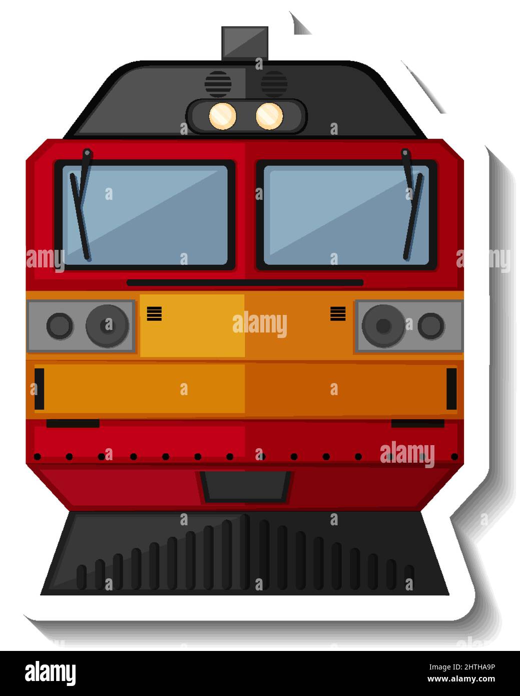 Front of diesel locomotive in cartoon style illustration Stock Vector ...