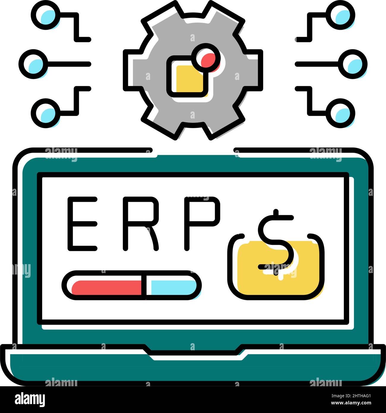 erp digital business color icon vector illustration Stock Vector Image ...