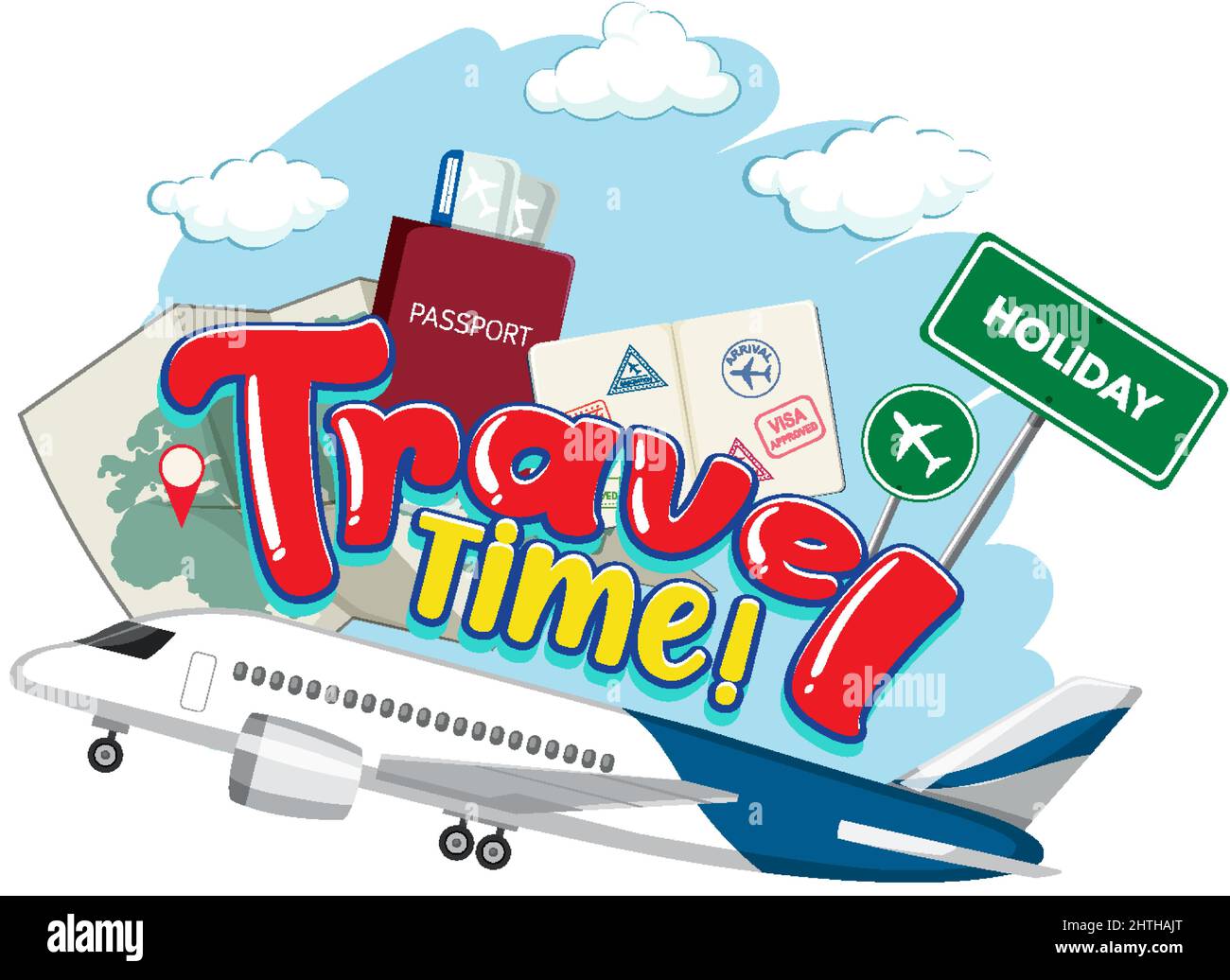 Time travel clipart banner Stock Vector Images - Alamy