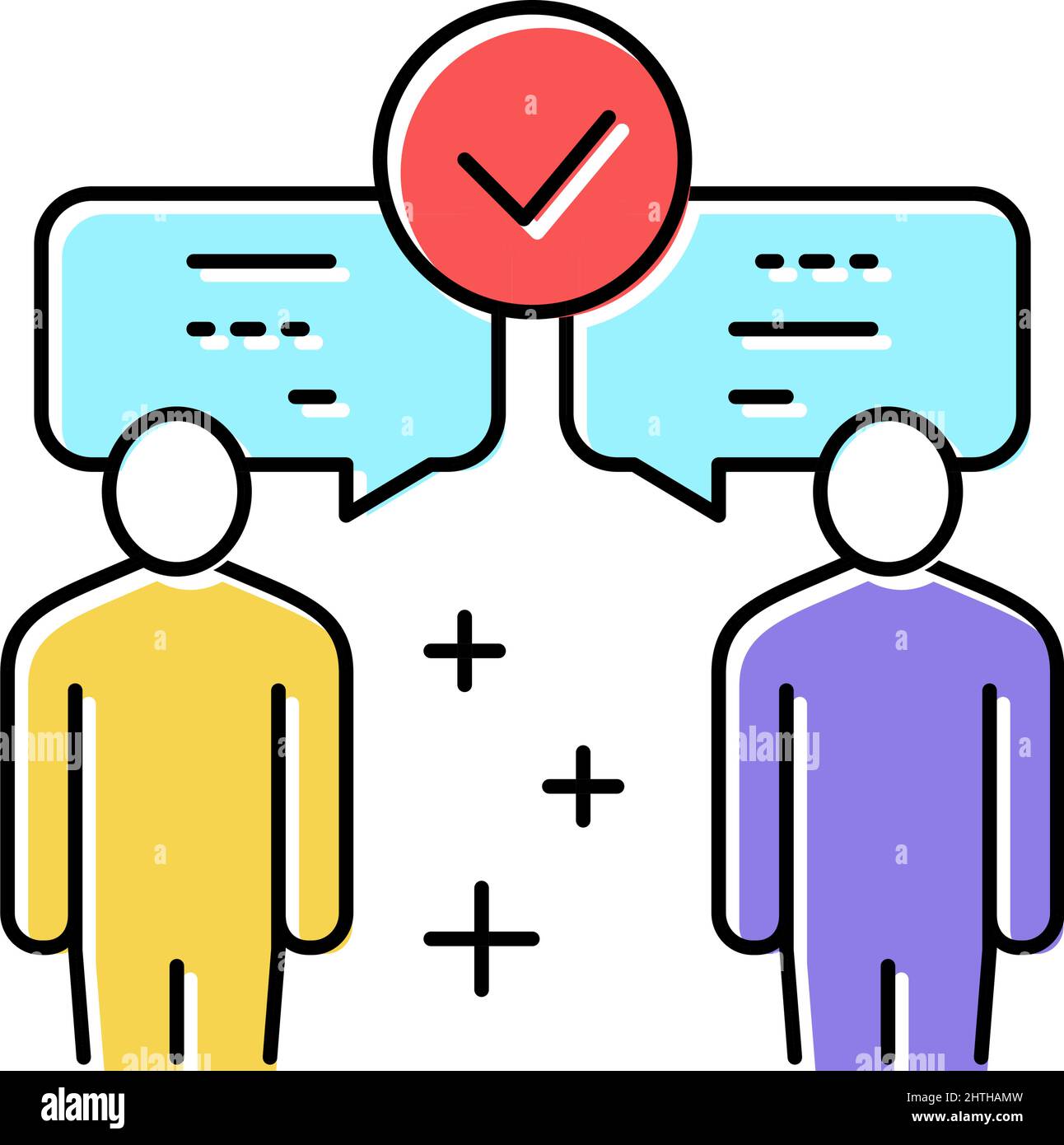 inter-leaf communication soft skill color icon vector illustration ...