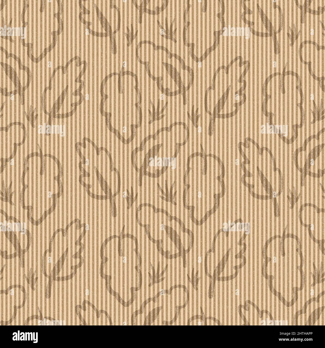 Ecru recycled corrugated pulp card paper texture. Ribbed plain neutral ...