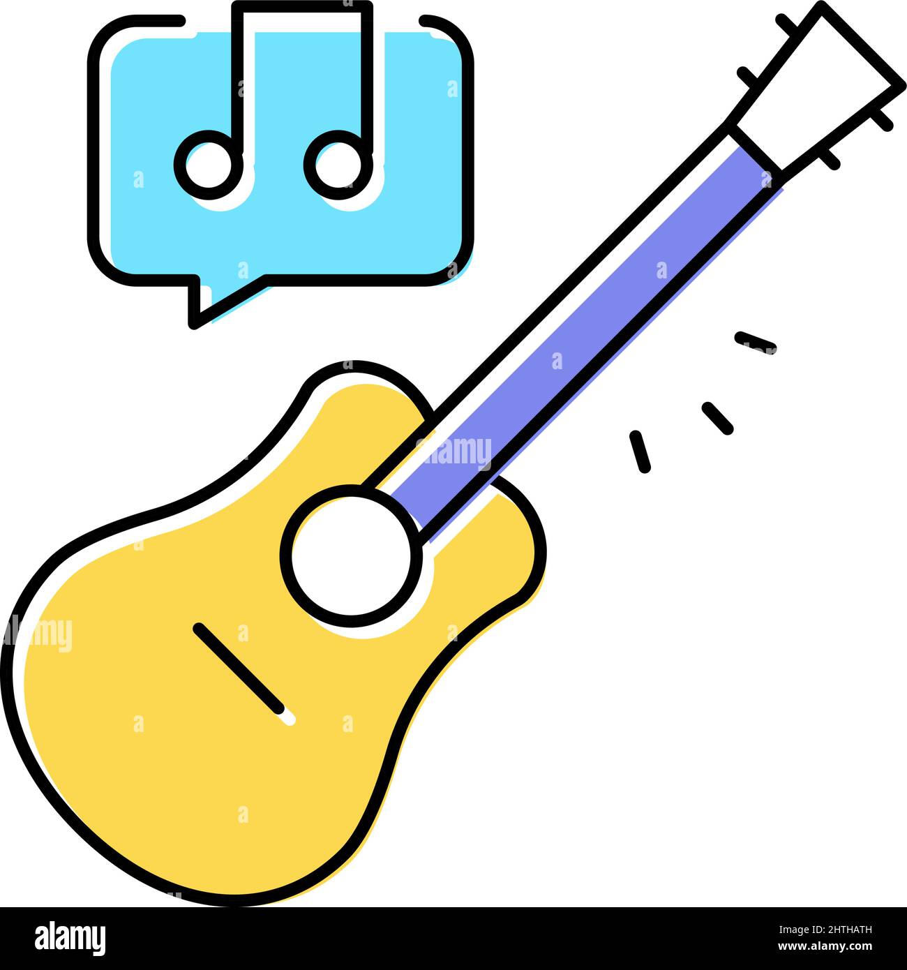 playing on guitar color icon vector illustration Stock Vector Image ...