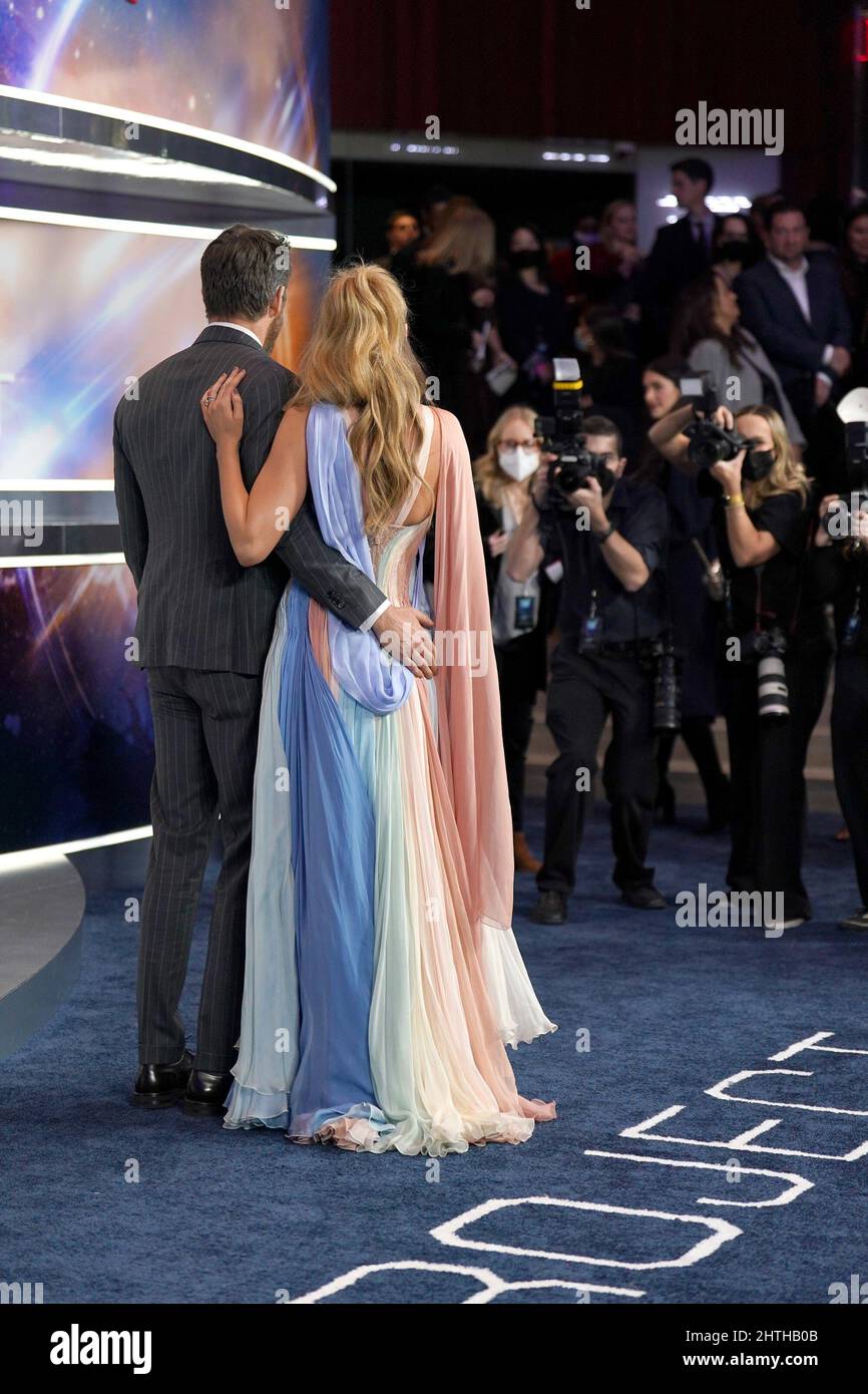 New York, NY, USA. 28th Feb, 2022. Ryan Reynolds, Blake Lively at ...