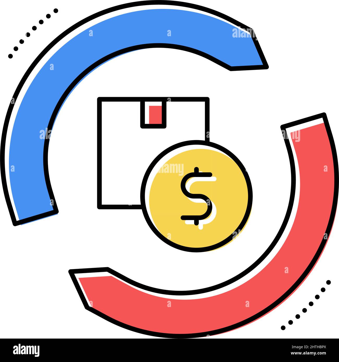 import and export package color icon vector illustration Stock Vector ...