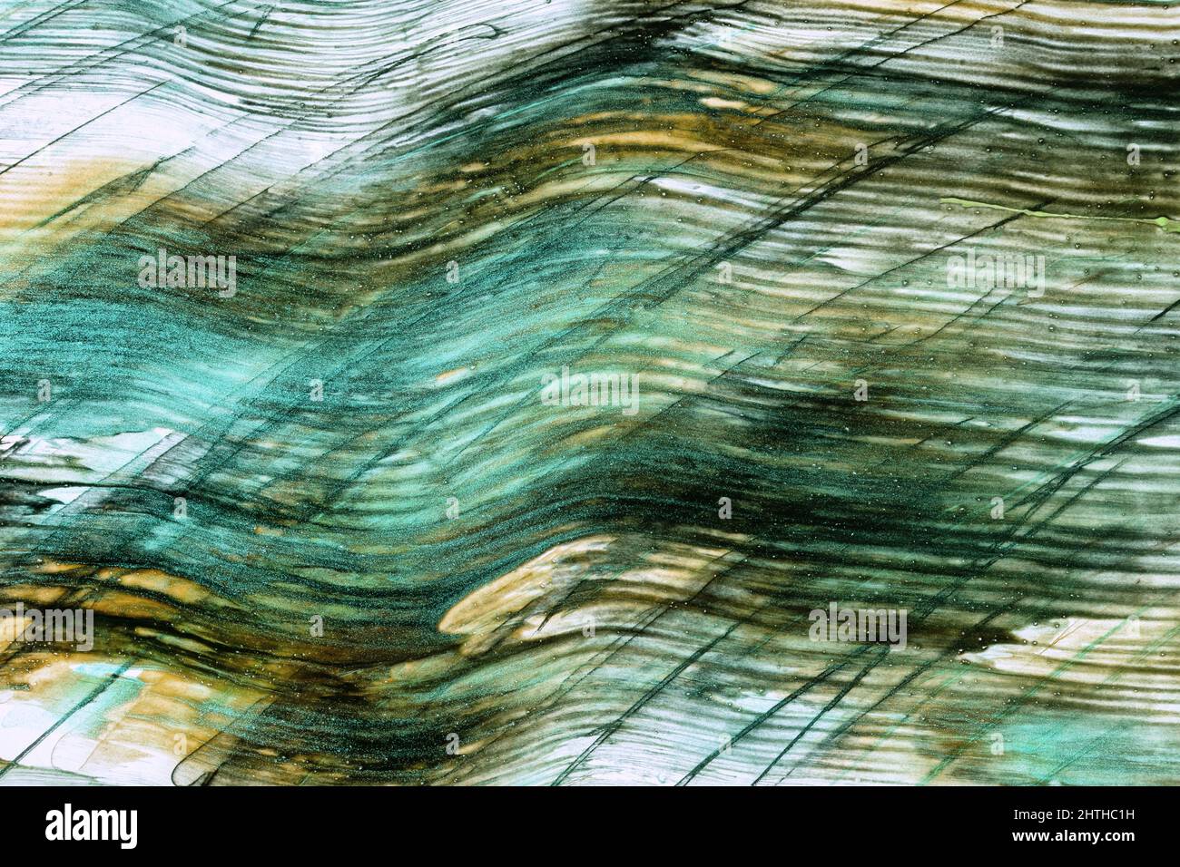 Abstract art background green and turquoise colors. Watercolor painting ...