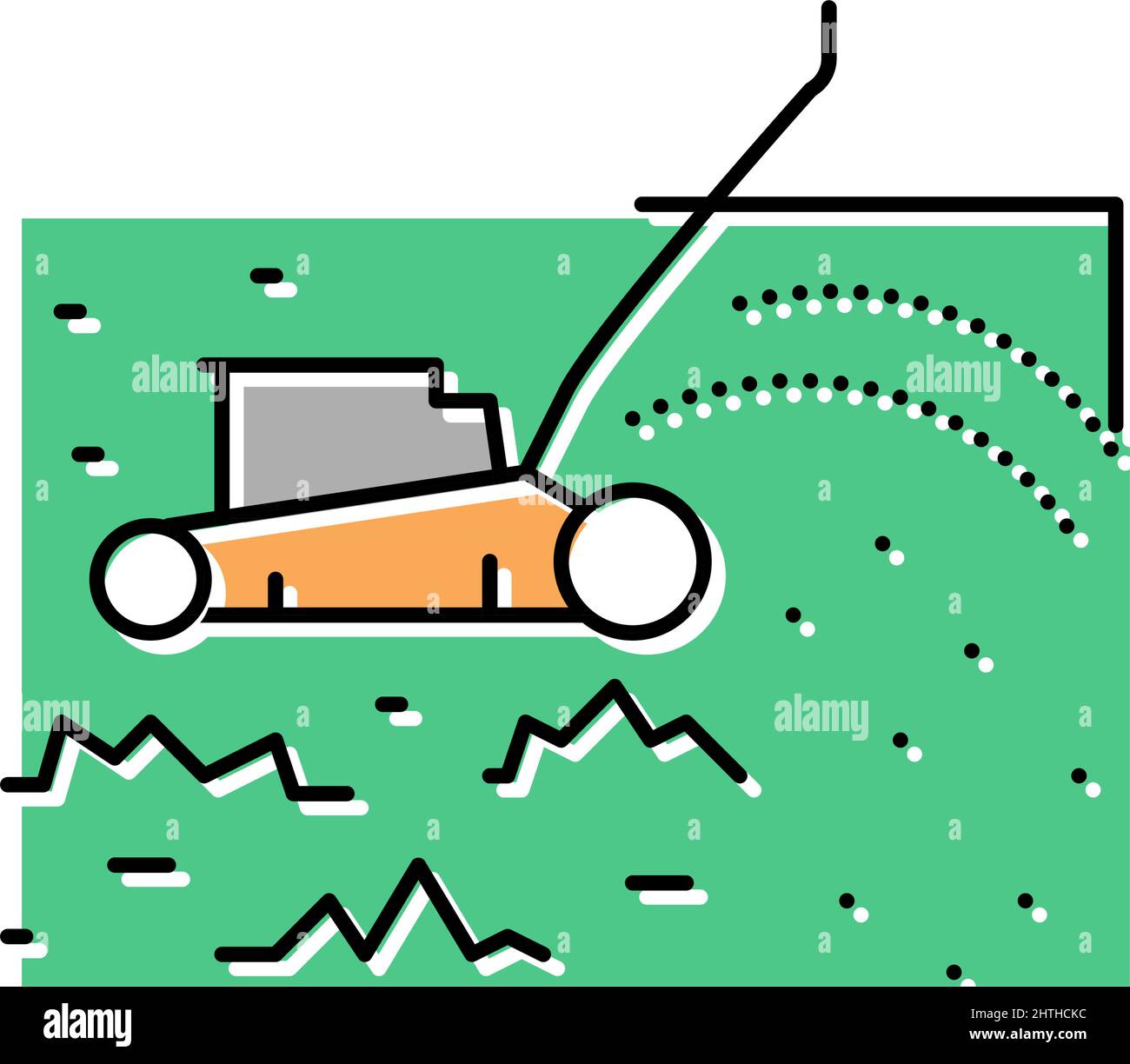 grass cutting with lawn mower color icon vector illustration Stock ...