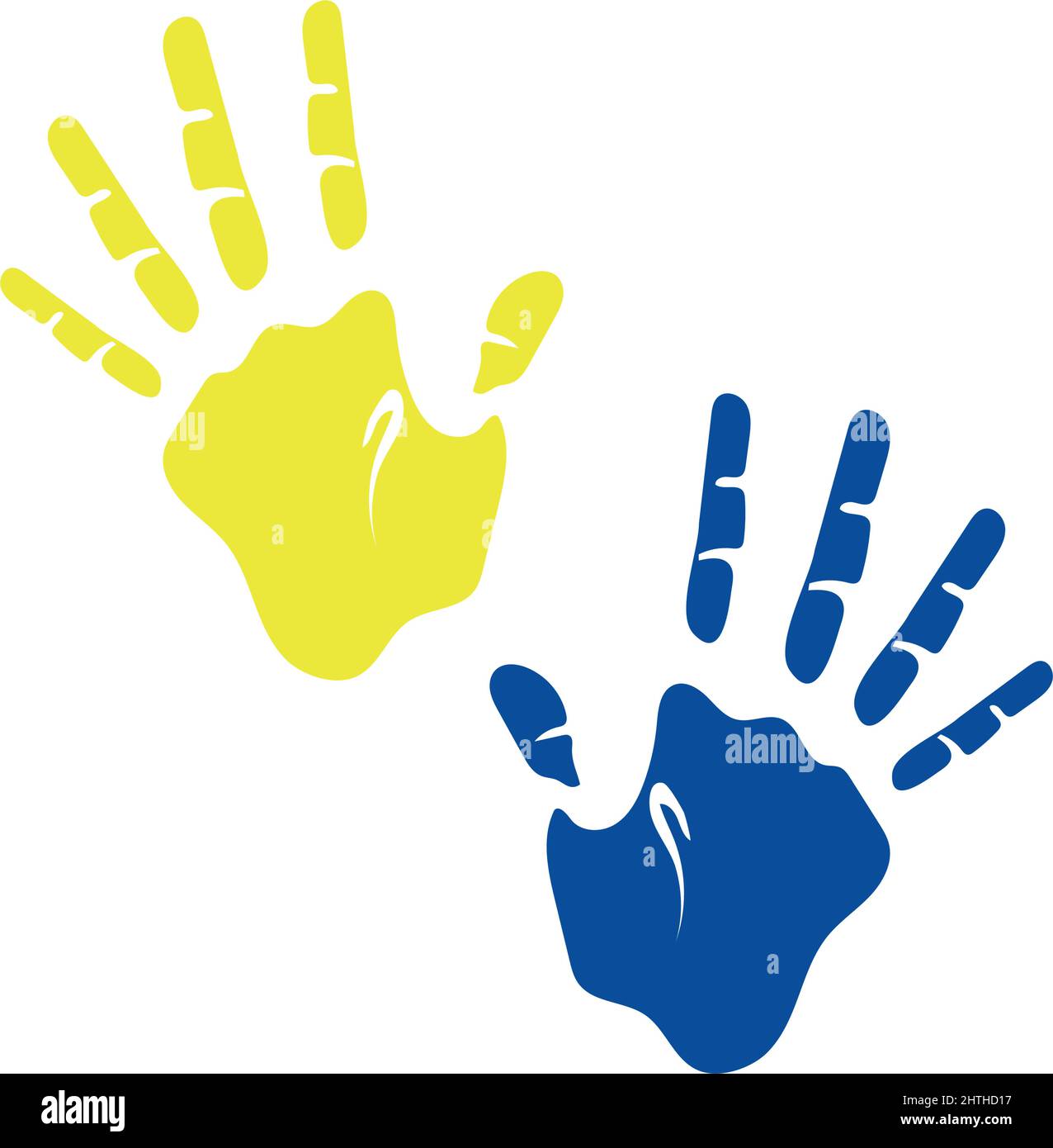 blue and yellow handprint Stock Vector Image & Art - Alamy