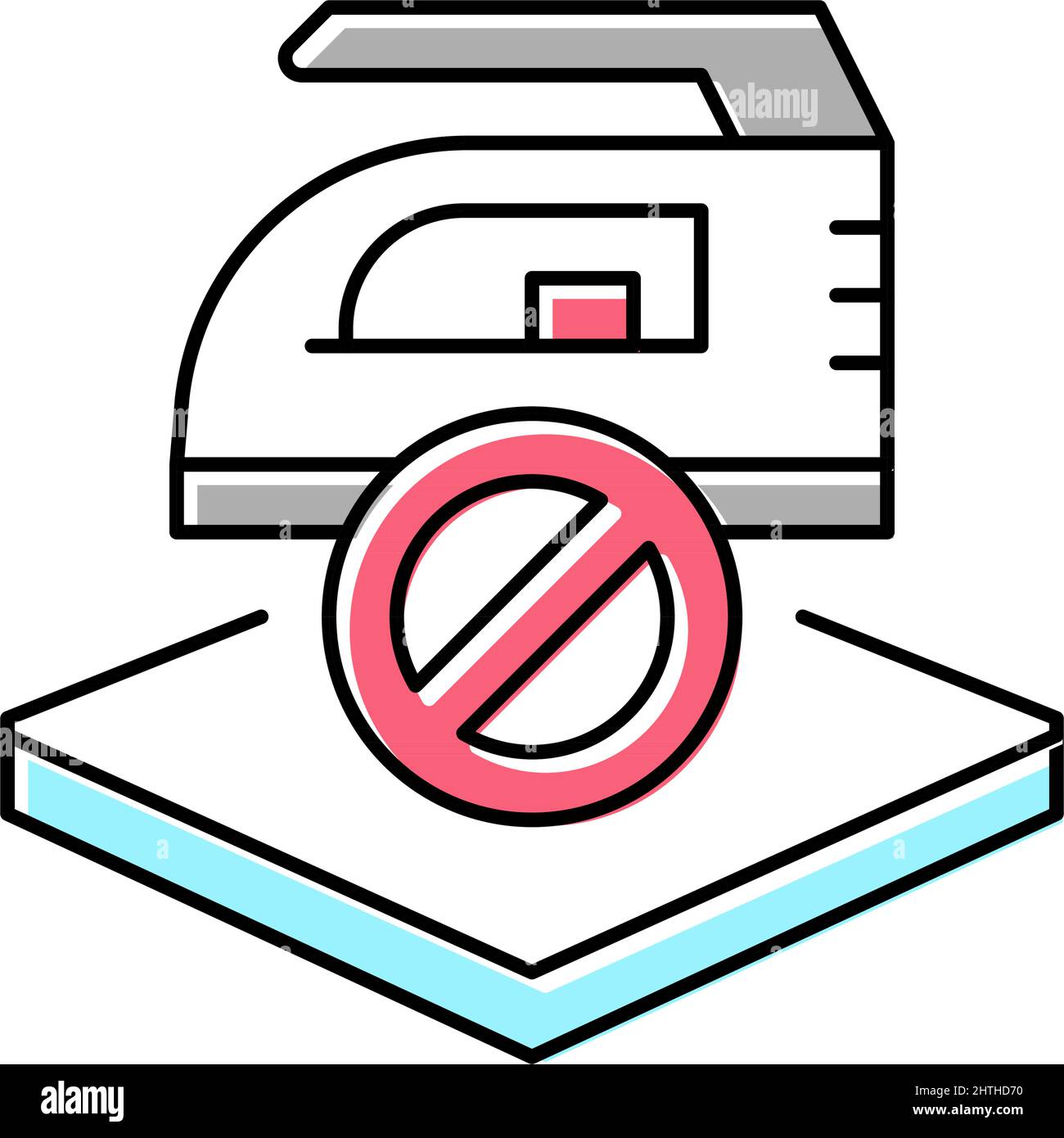 do not iron fabrics properties color icon vector illustration Stock ...