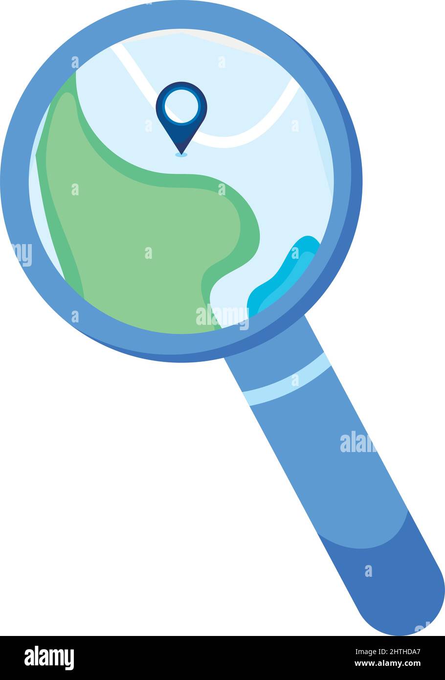 magnifying glass with map Stock Vector Image & Art - Alamy