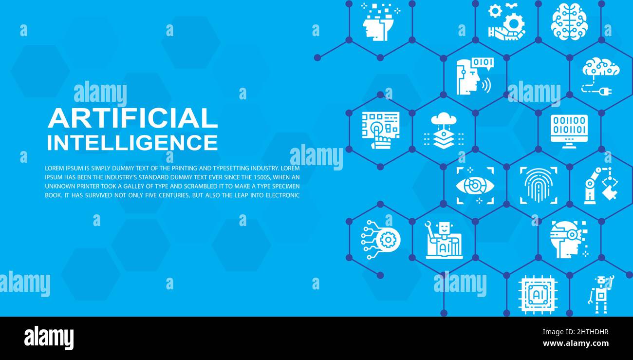 Artificial Intelligence web page design template. Robotics, Chatbot ...