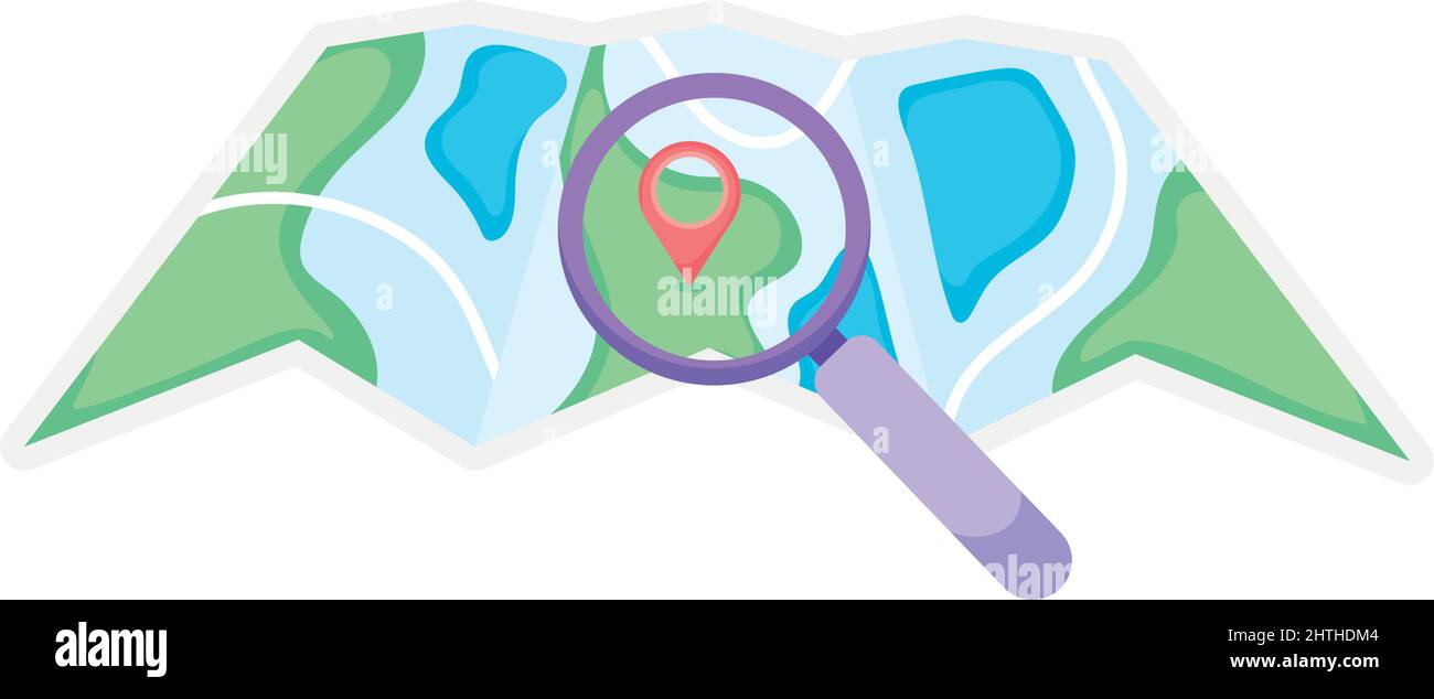 map and magnifying glass Stock Vector Image & Art - Alamy