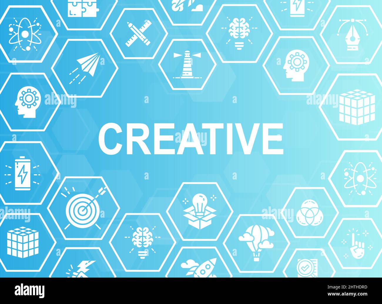 Creative icons banner. Innovation, startup, artwork, project, idea ...