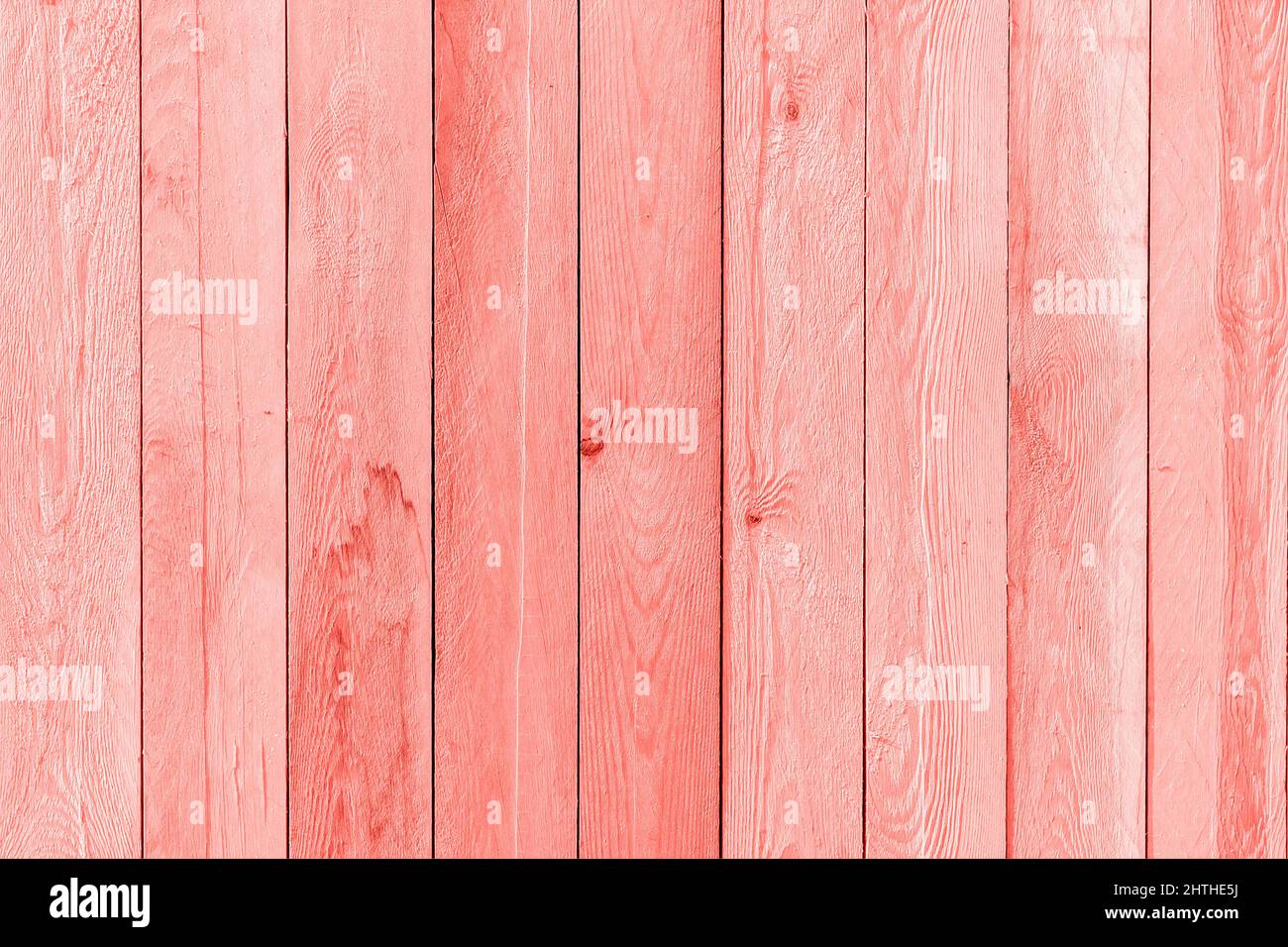 Wooden planks painted trendy coral pink color of the year 2019 ...