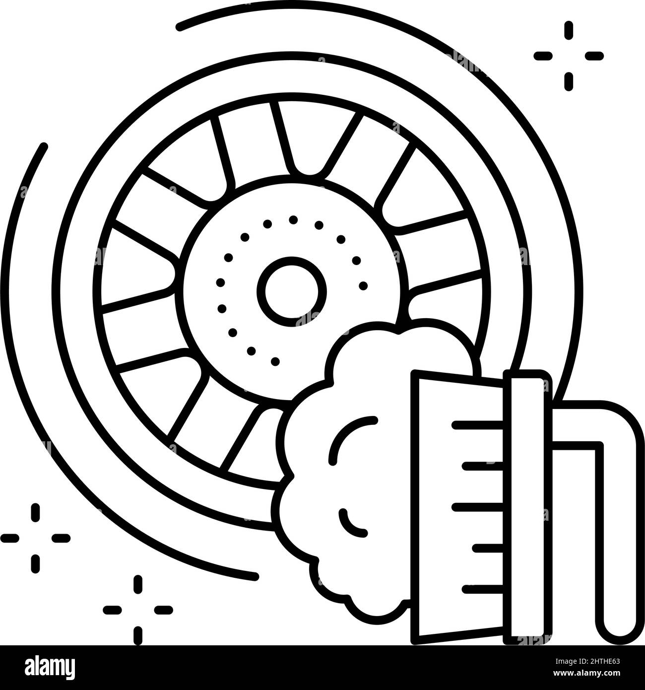 cleaning wash car wheel line icon vector illustration Stock Vector ...