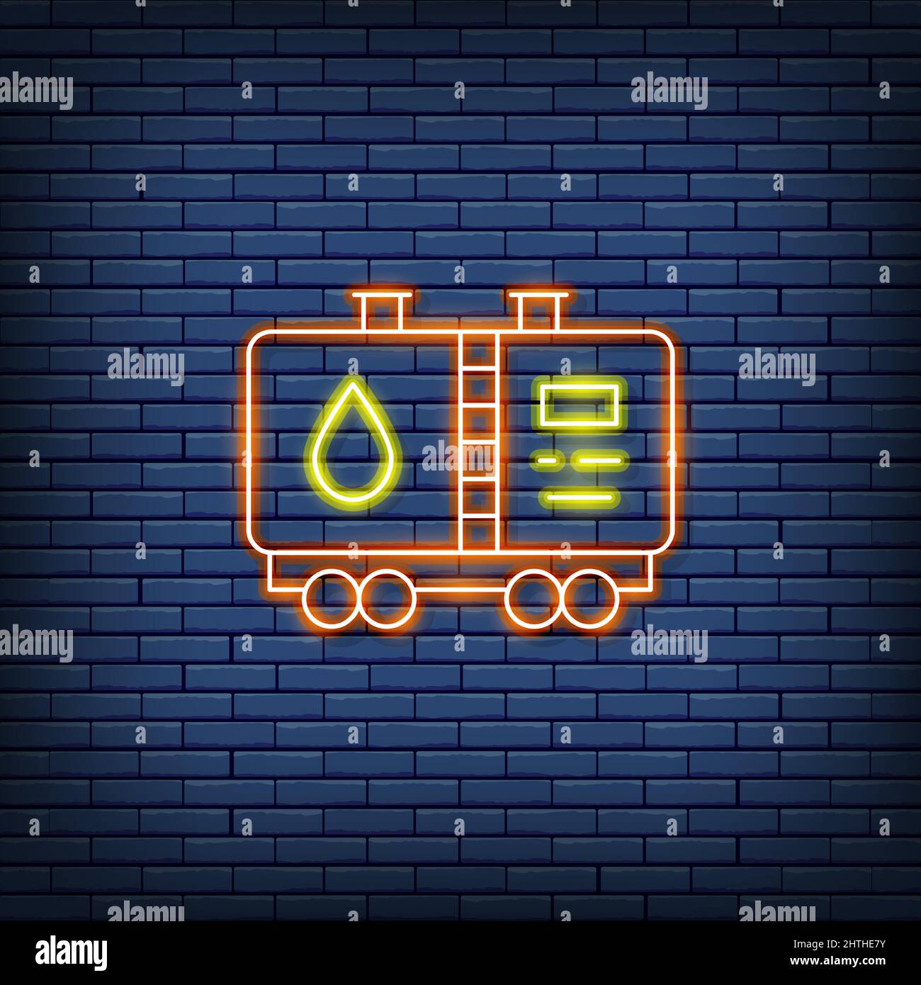 Vector oil tank, petroleum wagon with fuel neon sign Stock Vector Image ...