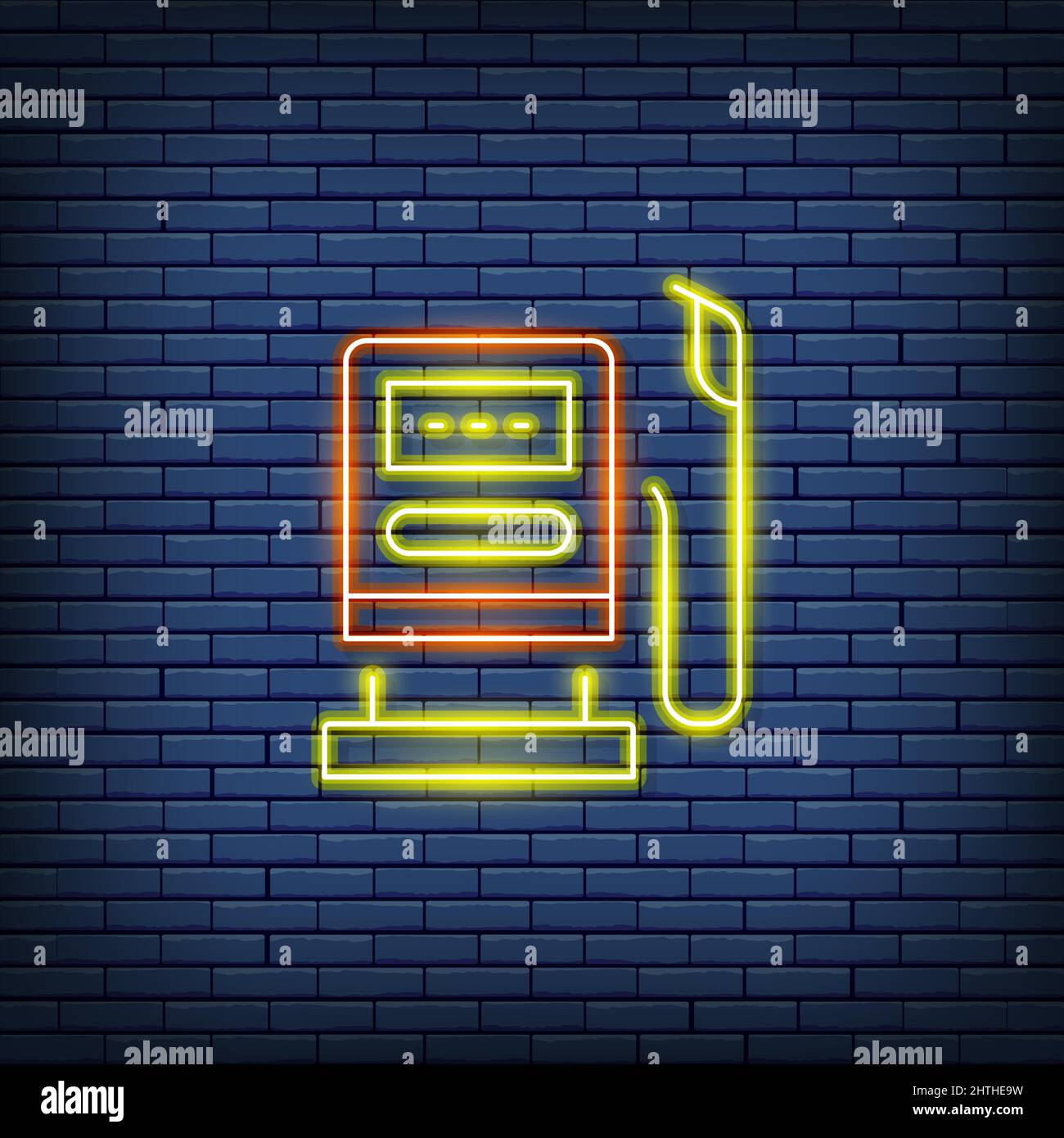 Vector gas and oil station, fuel pump, gasoline neon sign Stock Vector ...