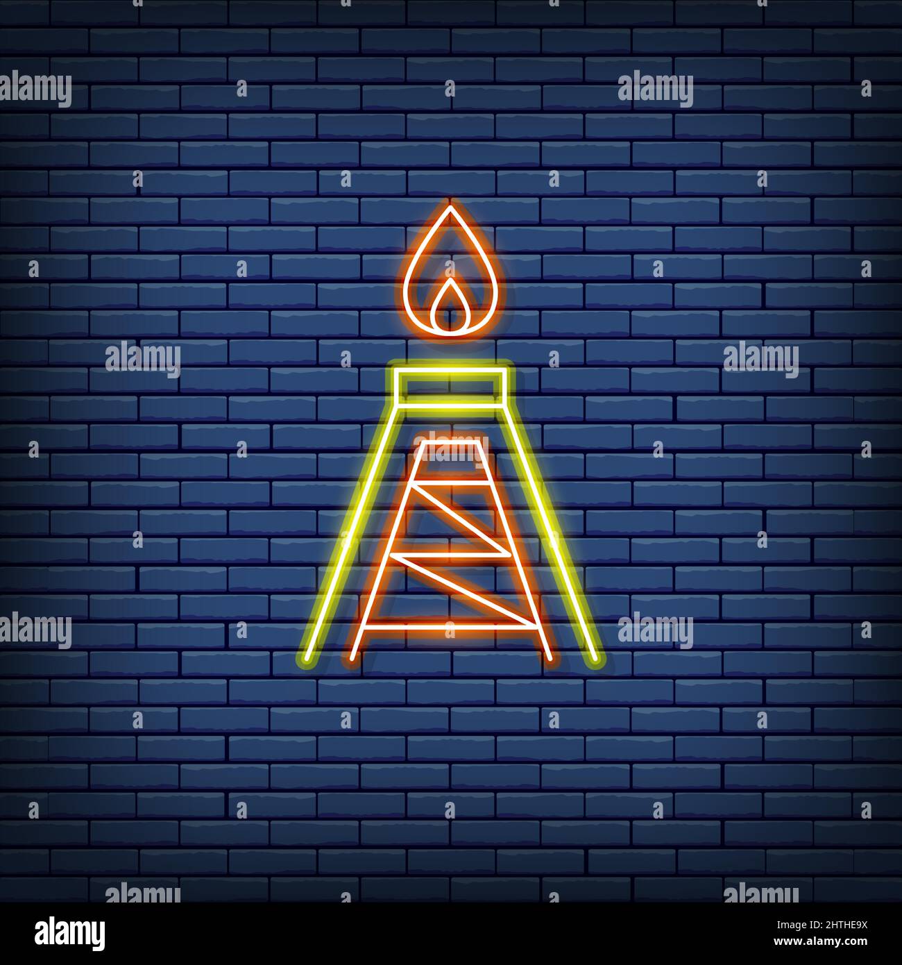 Vector oil rig, fuel platform, pumping station neon sign Stock Vector ...