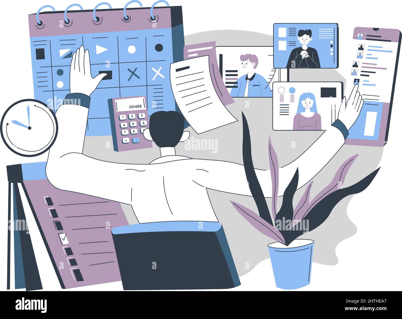 Management and organization working place vector Stock Vector Image ...