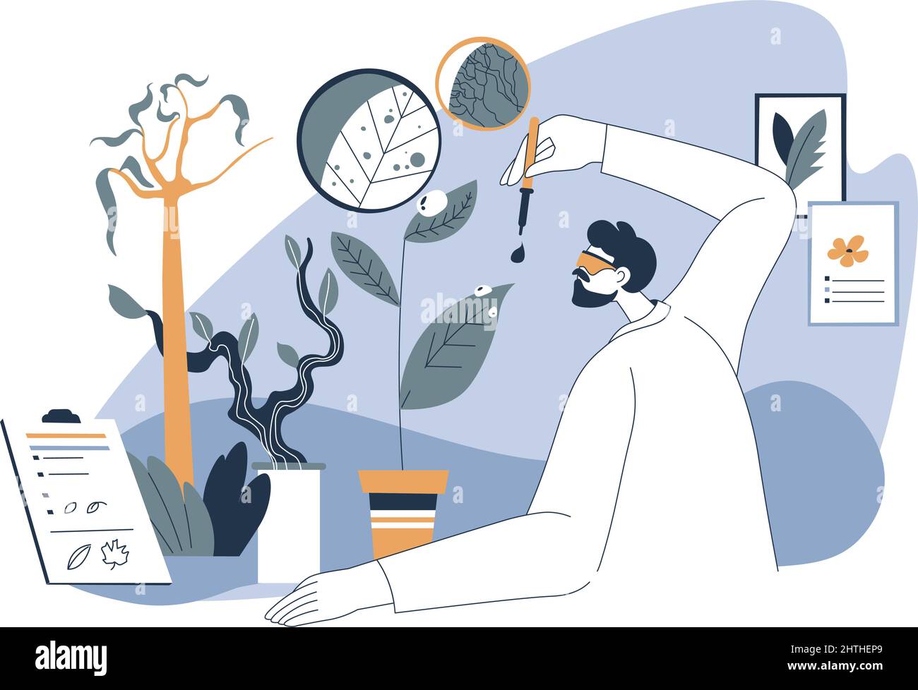 Male worker in research Stock Vector Images - Alamy