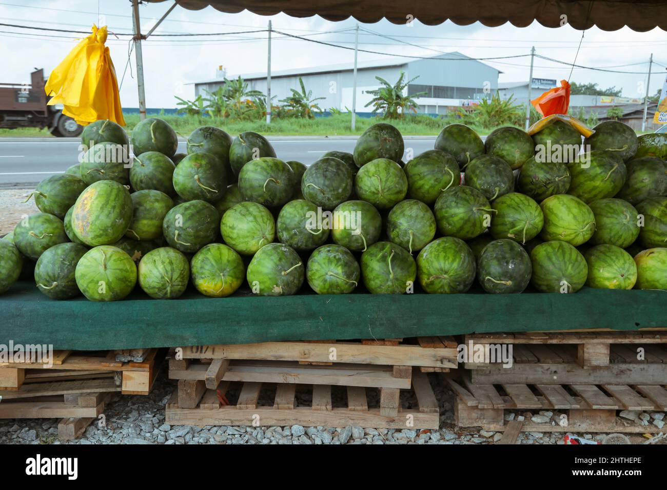 Roadside stall selling watermelons Stock Photo - Alamy