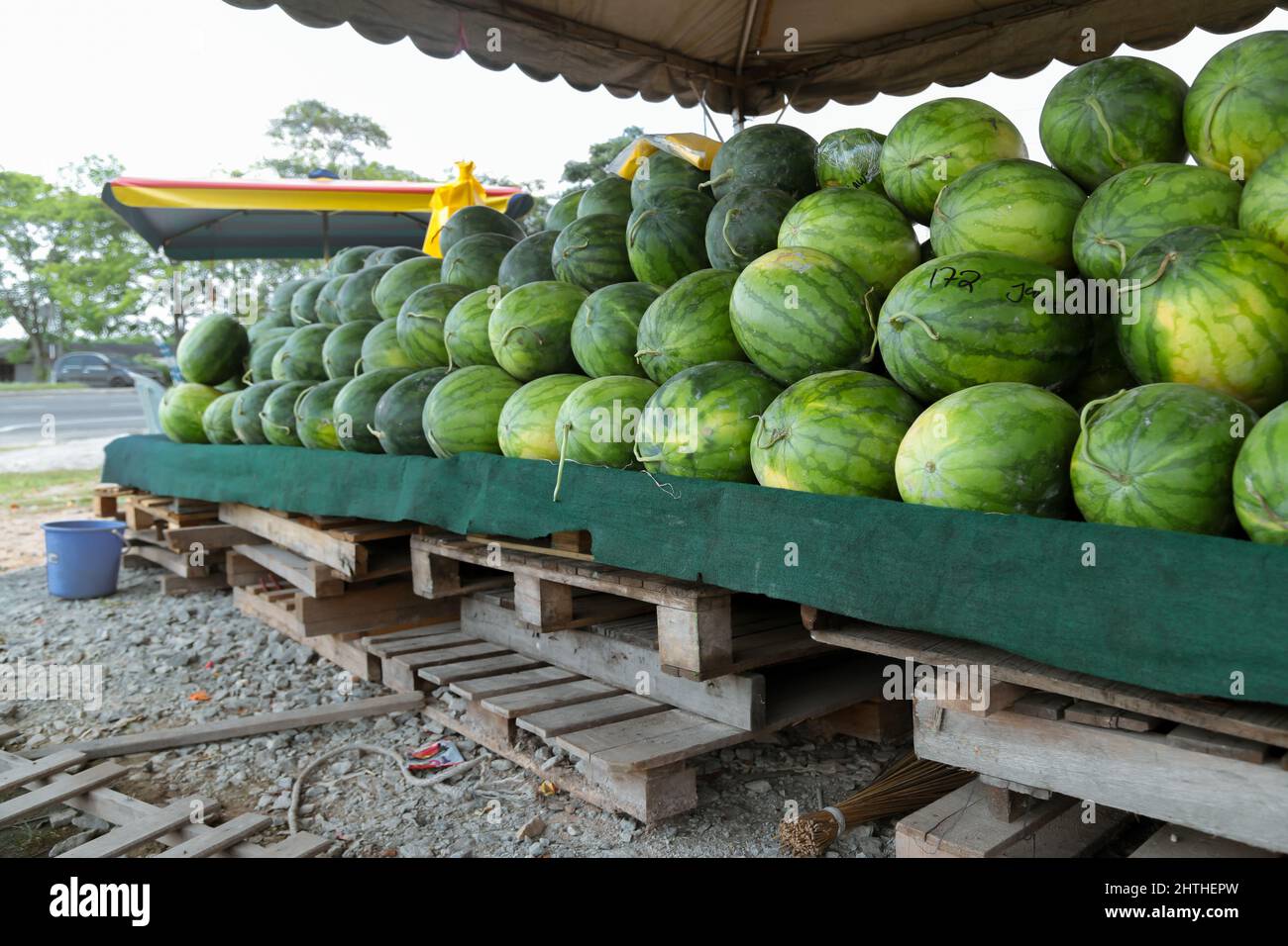 Roadside stall selling watermelons Stock Photo - Alamy