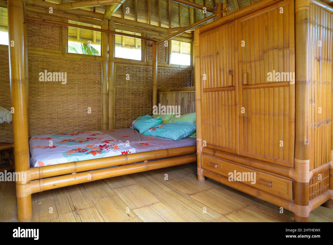 Show house made of bamboo Stock Photo - Alamy
