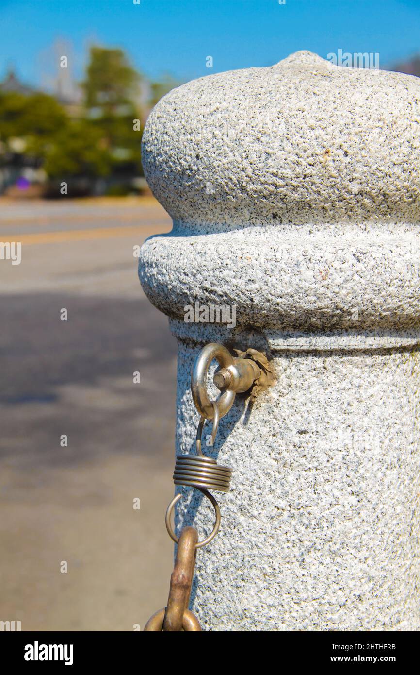 Pedestrian walkway barrier Stock Photo - Alamy