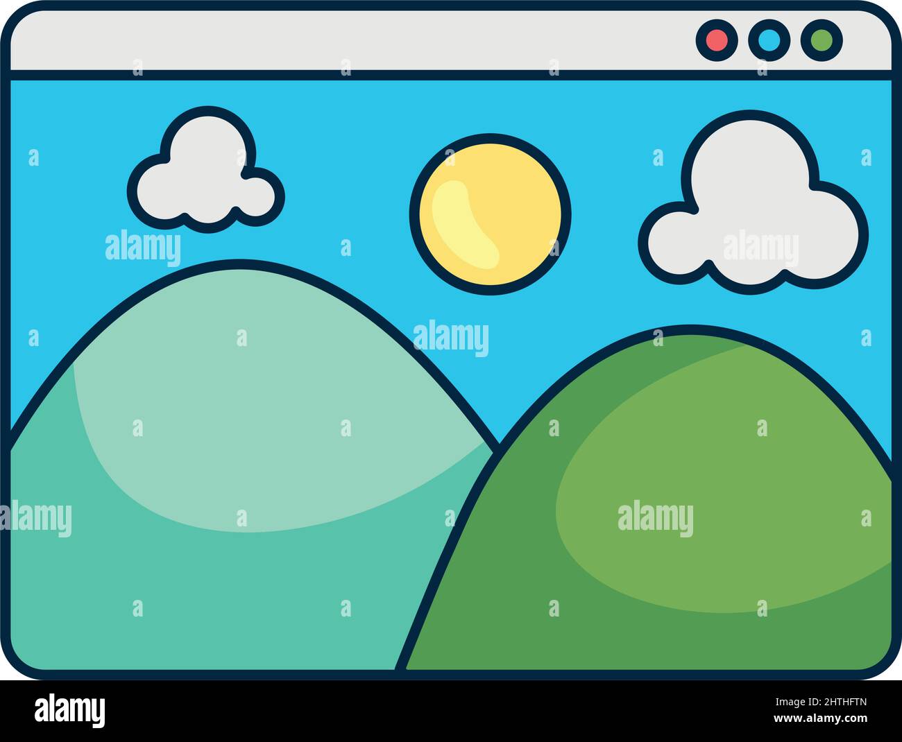 web window with landscape Stock Vector Image & Art - Alamy