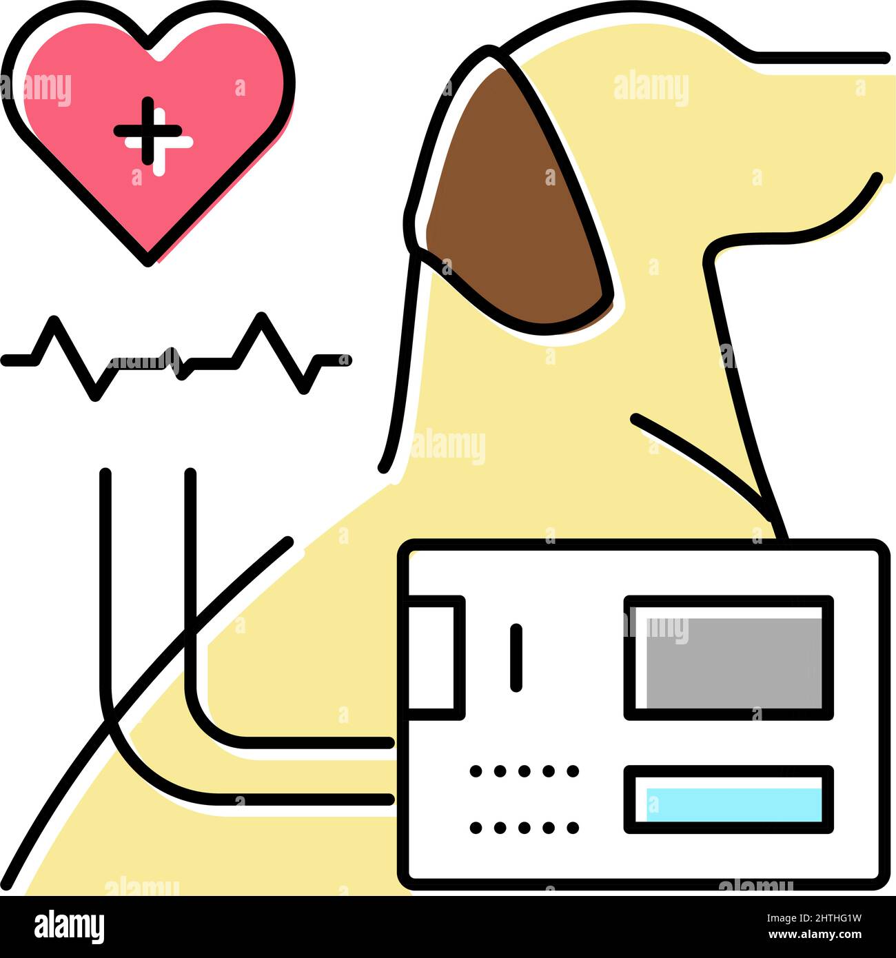 ekg heart of domestic animal color icon vector illustration Stock ...