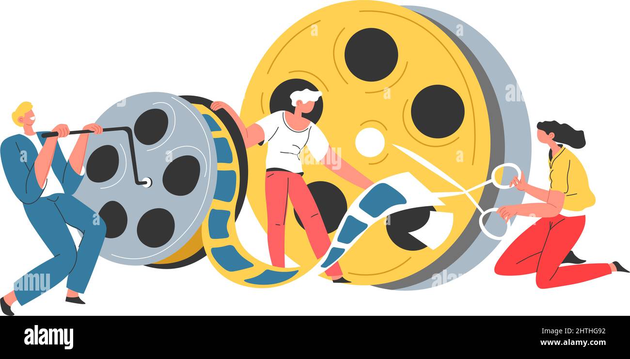 Filmmaking and shooting movies, cinematography Stock Vector Image & Art ...