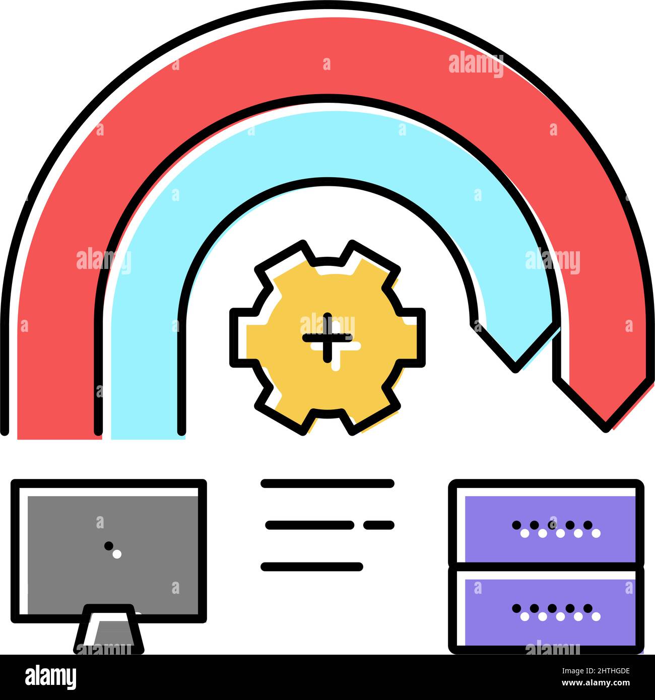 ping of death attack color icon vector illustration Stock Vector Image ...