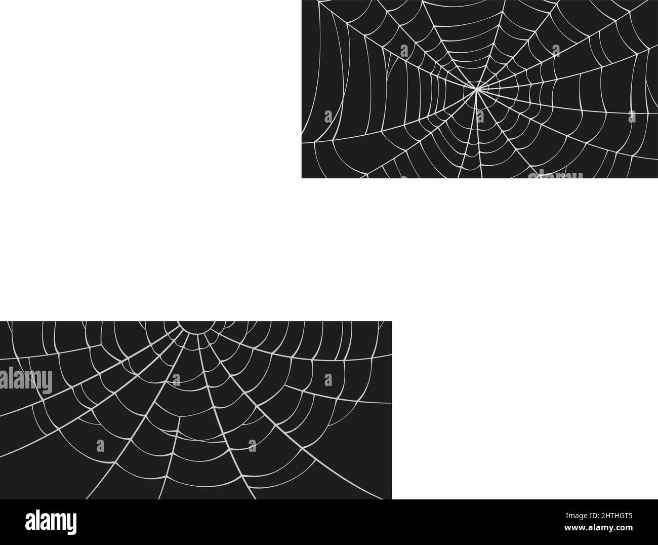Scary spider web. White cobweb silhouette isolated on black background ...