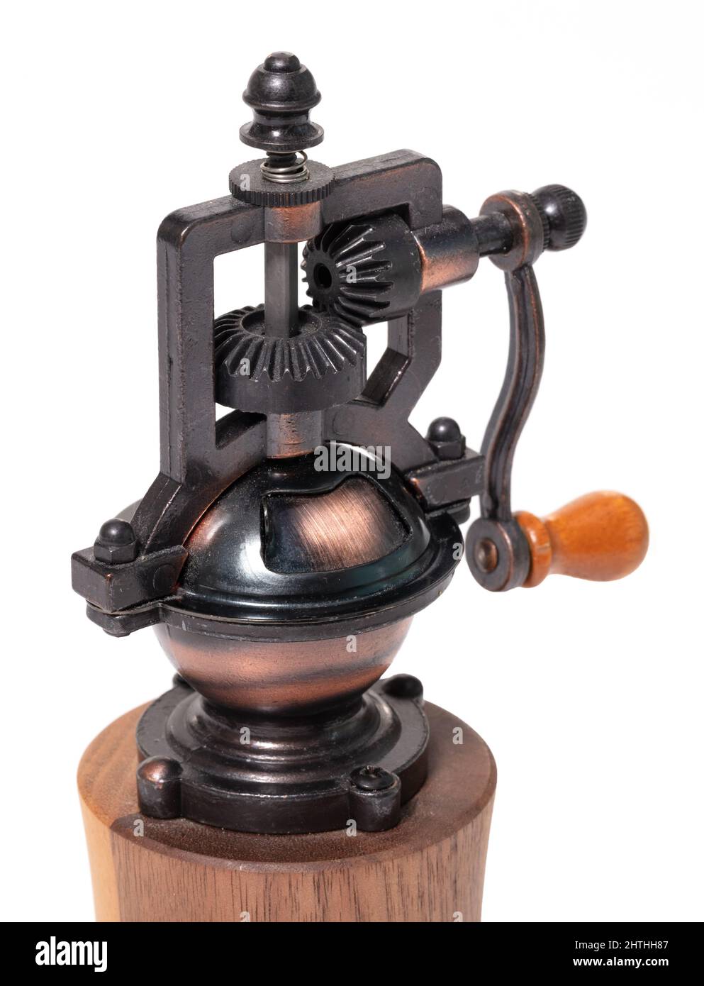 Old style pepper mill isolated on white background Stock Photo - Alamy
