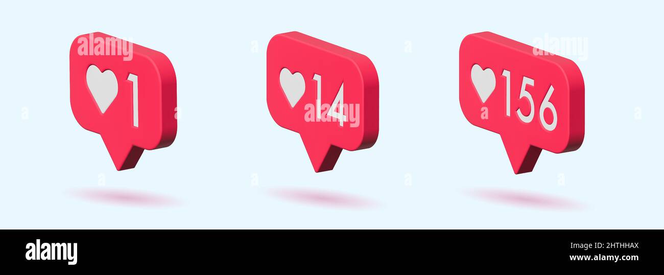 LIkes counter 3d. Likes number. Social media bubble. Likes bubble Stock ...