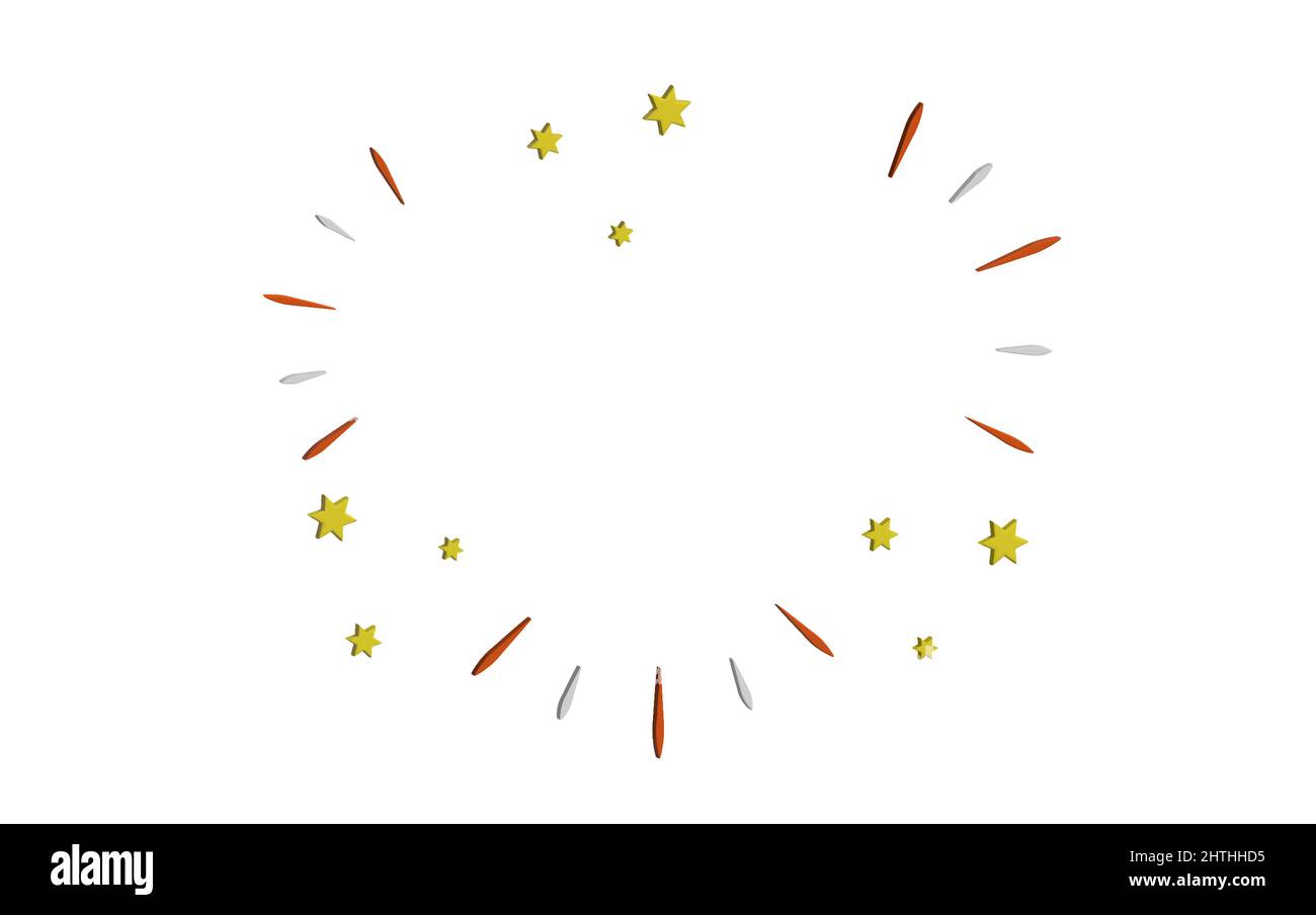 Explosion 3d. Fireworks 3d. Stars boom 3d. 3d vector Stock Vector Image ...