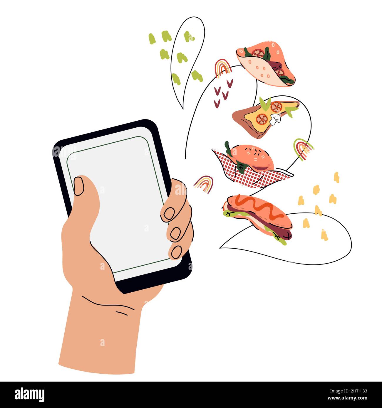 Ready meal ordering to home using a smartphone app, food delivery and ...