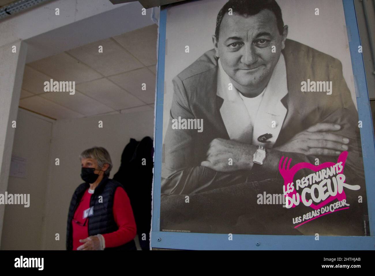 Poster of Coluche who watches over his creation , France on February 28 ...