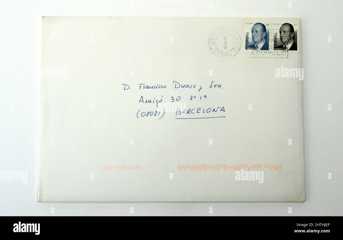 handwritten envelope with stamp Stock Photo - Alamy