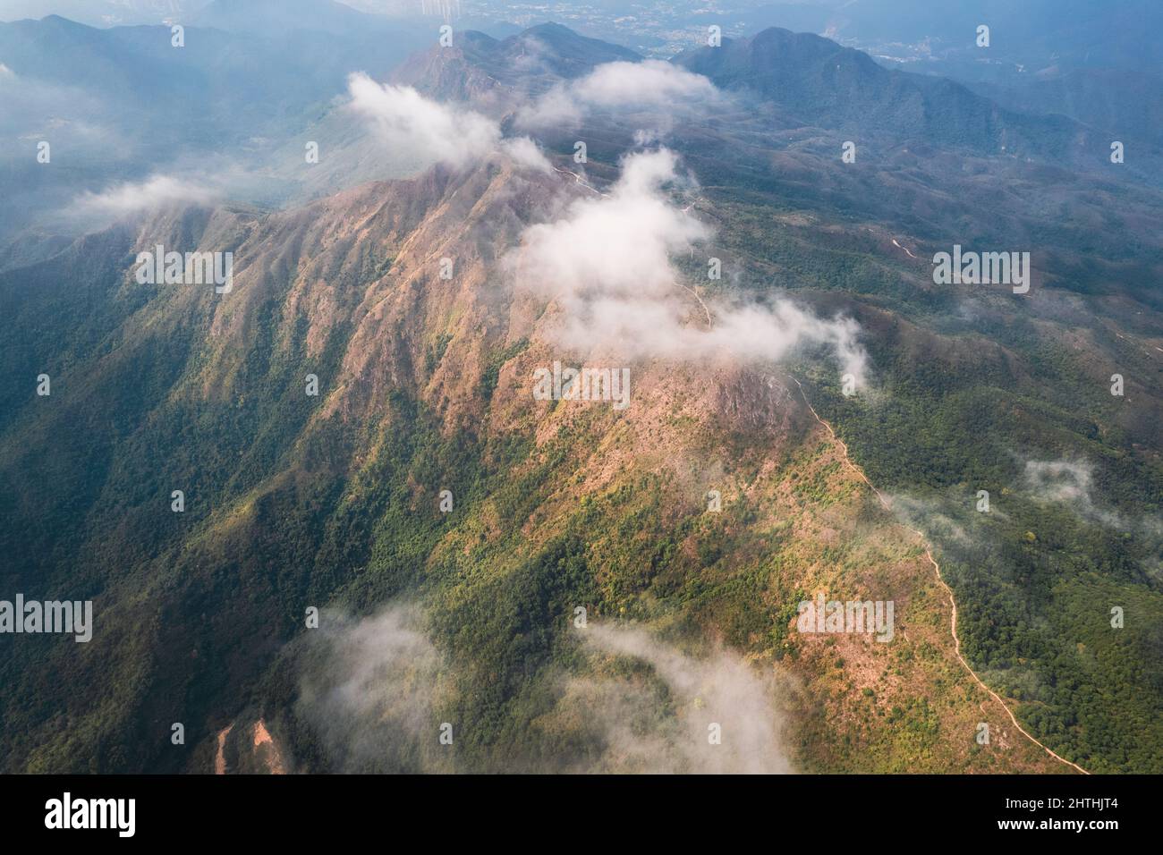 epic aerial view of Wong Leng, Pat Sin Leng, the Mountain and country ...