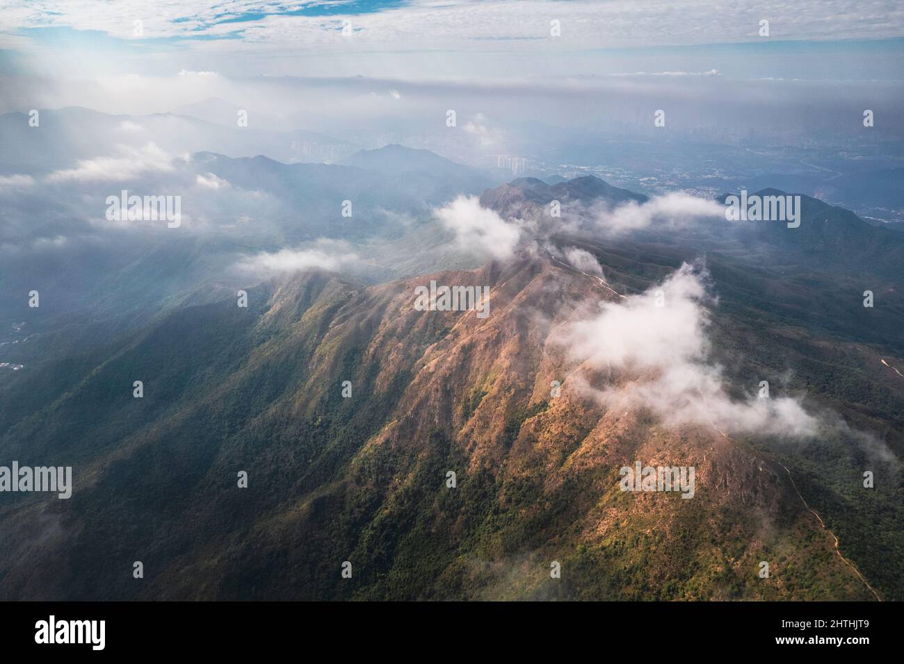 epic aerial view of Wong Leng, Pat Sin Leng, the Mountain and country ...