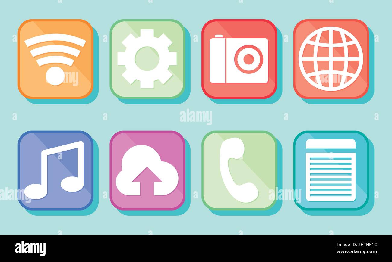 app symbols set Stock Vector Image & Art - Alamy