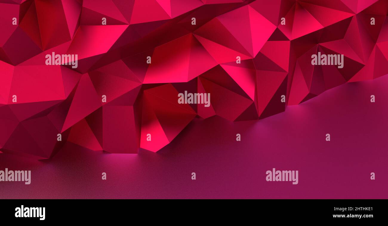 Illustration of a background with red 3D triangles Stock Photo - Alamy