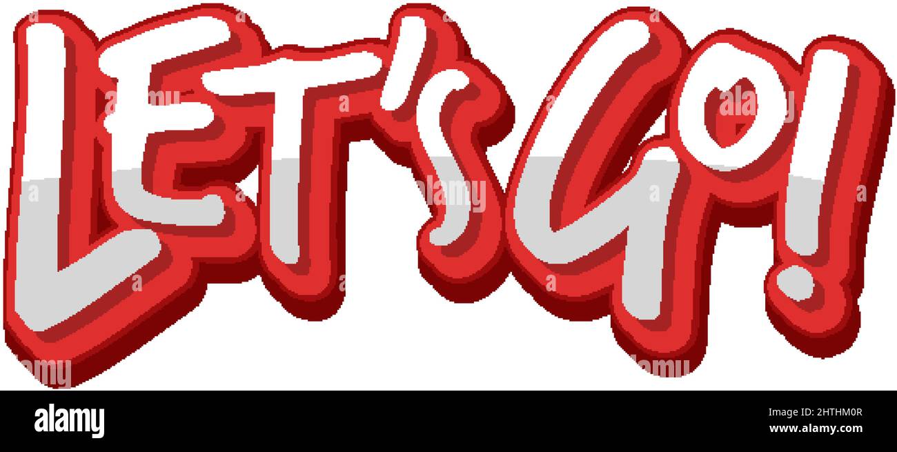 Lets go text icon on white background illustration Stock Vector Image ...