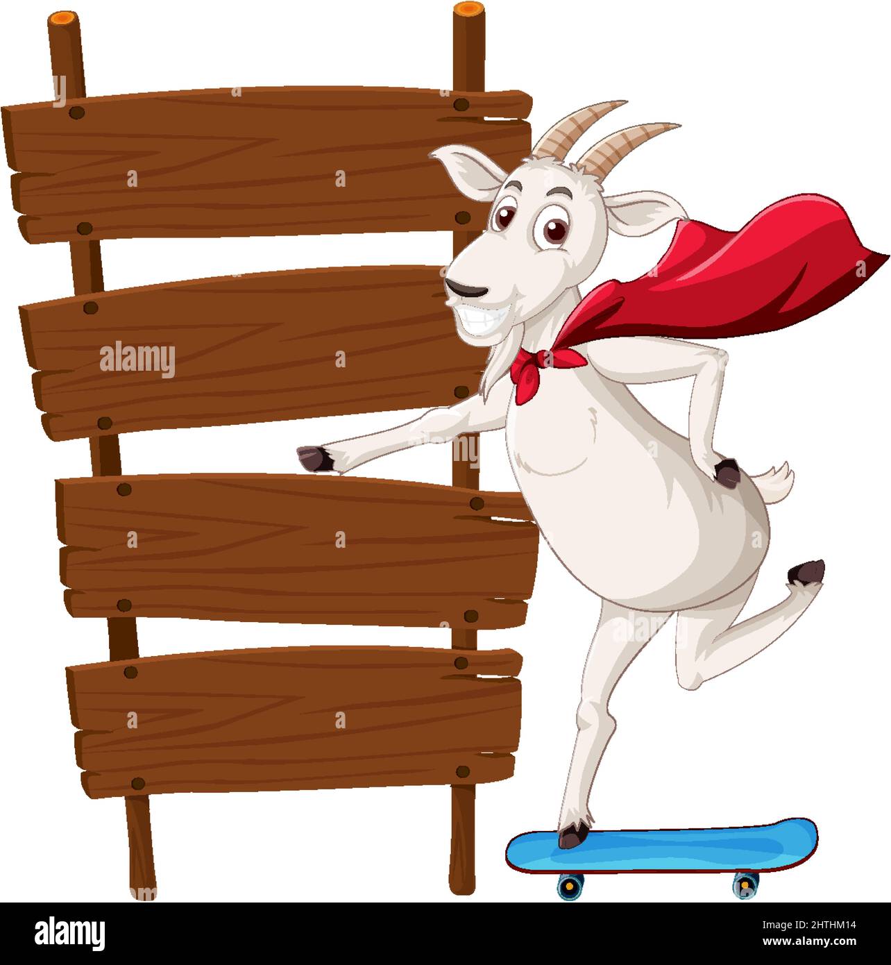 Isolated wooden signpost banner with goat illustration Stock Vector ...